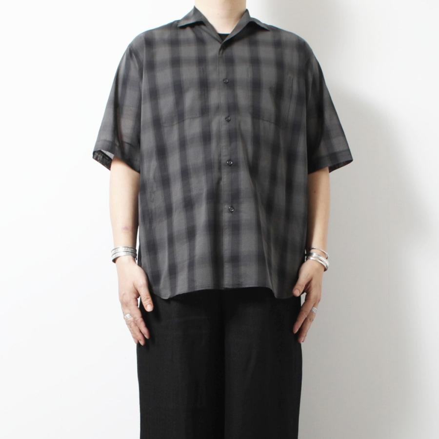 marka マーカ オーガニックコットン強撚 オンブレチェック チェッカード S/S シャツ ブラック : メンズセレクトアピープルトゥコレクト - 通販 - Yahoo!ショッピング