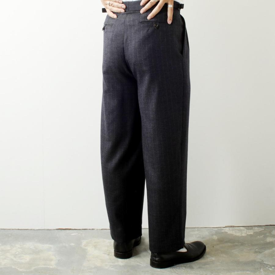 marka マーカ オフィサーパンツ 2プリーツ ワイド チャコール OFFICER PANTS 2TUCK WIDE CHARCOAL : 050206313411003 : メンズセレク ...