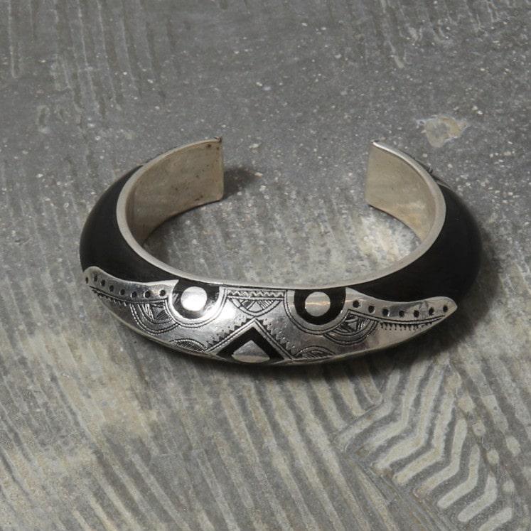 TOUAREG SILVER JEWELRY トゥアレグ シルバー ジュエリー POURE BANGLE シルバーバングル BR1 エボニーウッド : メンズセレクトアピープルトゥコレクト ...