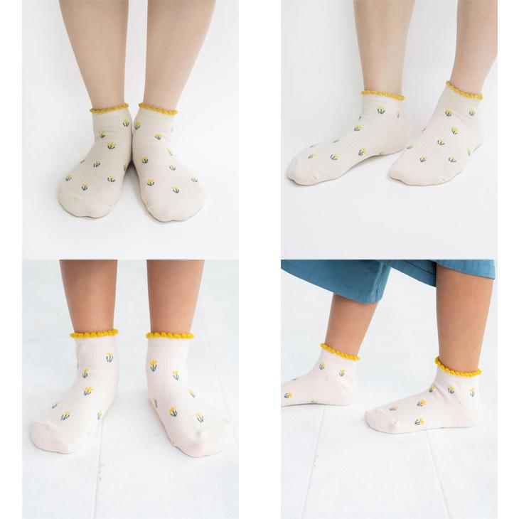 スタンプル キッズ 靴下 3足セット 女の子 13-21cm 子供用 stample フラワーパターン アンクルソックス 3足組 ジュニア ガールズ 花柄 ガーリー /72702 :72702 ...