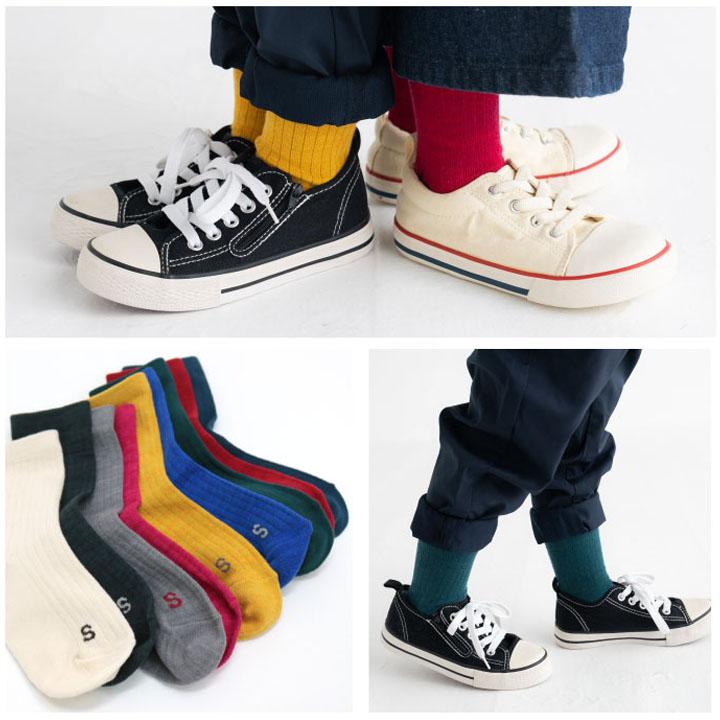 スタンプル キッズ 靴下 13-25cm stample スタンダード 杢調 クルーソックス 1P 無地 シンプル 子ども くつした 男の子 女の子 レディース ギフト /72850 ...