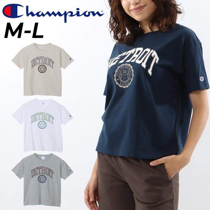 チャンピオン 半袖 Tシャツ レディース Champion プリントT クルーネック コットン カレッジ風 女性用 トップス カジュアル レディースウェア ウエア /CW-Z328 : cw ...