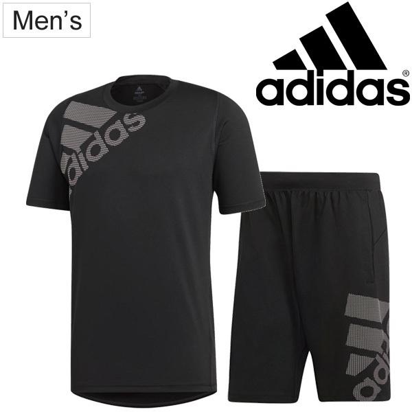 adidas 半袖Tシャツ ハーフパンツ 2点セット メンズ アディダス M4T ビッグロゴ 半袖シャツ ショーツ 上下組/スポーツ ...