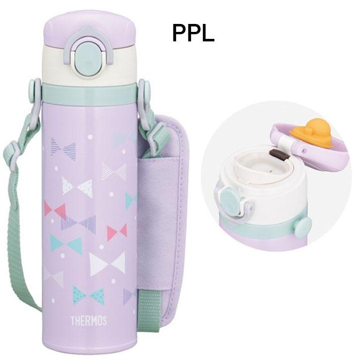 THERMOS サーモス 子供用 水筒 保温 保冷 500ml 0.5L 女の子 真空断熱キッズケータイマグ 魔法びん構造 丸洗い可能 ワンタッチ ストラップ付 /JOI-501 ...