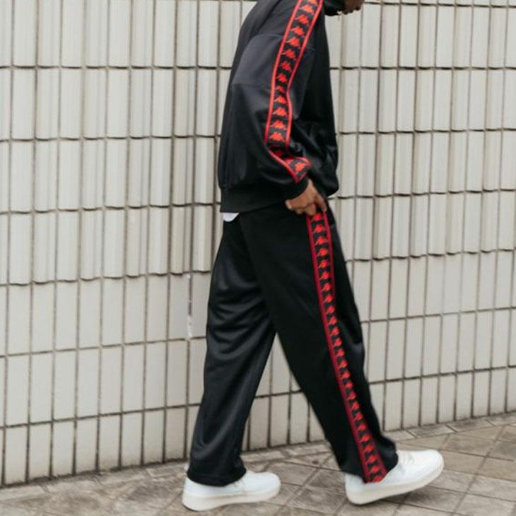 Kappa（カッパ） ジャージパンツ メンズ バンダ トラックパンツ ロングパンツ ジャージー ビッグシルエット スポーツウェア ストリート ...