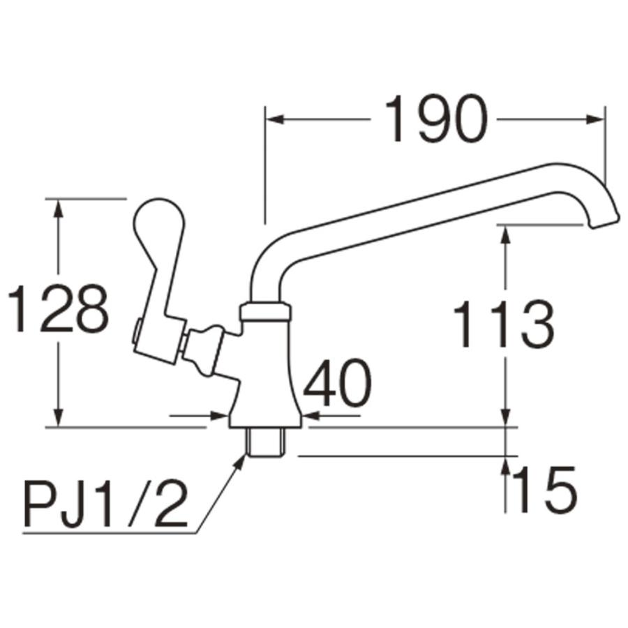 SANEI（水栓金具） 三栄水栓 SANEI A5371L-13 厨房用立形上向自在水栓（左ハンドル）[共用形] : AQプラネット - 通販 - Yahoo!ショッピング