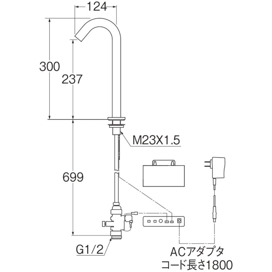 SANEI 三栄水栓 EY507-2T-MDP 自動水栓 ACアダプター同梱 :EY507-2T-MDP:AQプラネット - 通販 - Yahoo!ショッピング