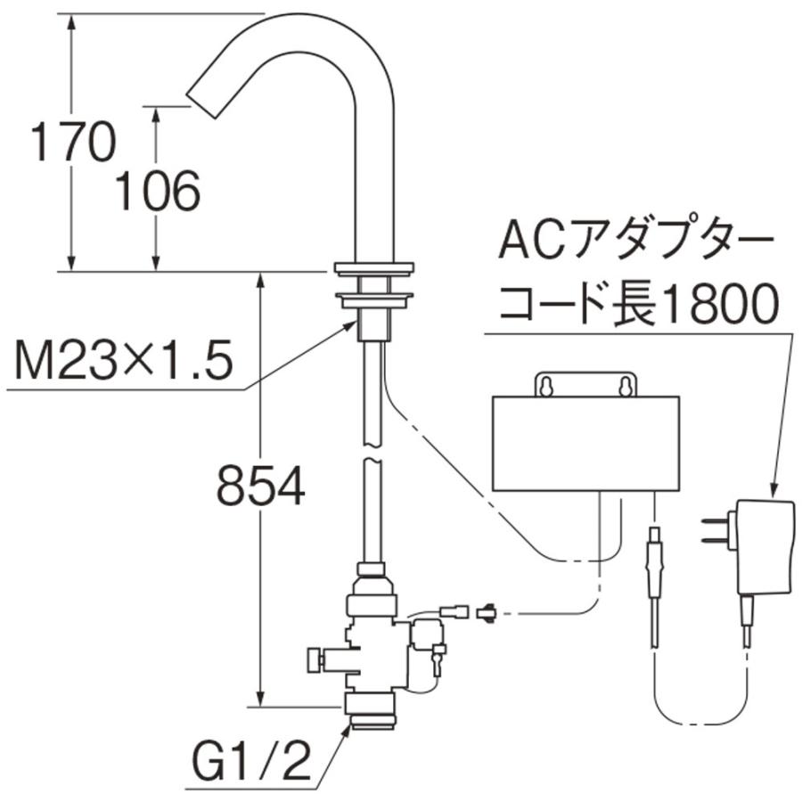 SANEI 三栄水栓 EY507-MDP 自動水栓 ACアダプター付 :EY507-MDP:AQプラネット - 通販 - Yahoo!ショッピング