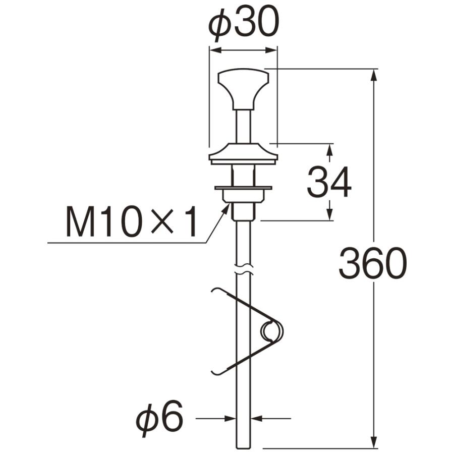 三栄水栓(SANEI) H700-40S-MDP ポップアップ棒 : AQプラネット - 通販 - Yahoo!ショッピング