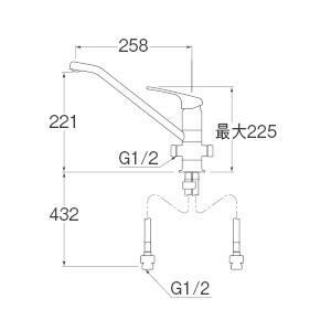 三栄水栓 (SANEI) K87112ETJV-13 シングルワンホール分岐混合栓 ワンホールシングルレバー式 キッチン用 : k87112etjv-13 : AQプラネット - 通販 ...