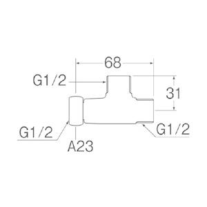 SANEI（水栓金具） 三栄水栓(SANEI) T6-60XG-13 片ナットベンリーカンチーズ : AQプラネット - 通販 - Yahoo!ショッピング