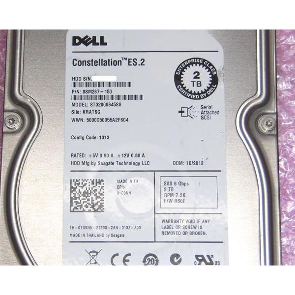 DELL 01D9NN (ST32000645SS) SAS 2TB 3.5インチ 中古ハードディスク : アクアライト - 通販 ...