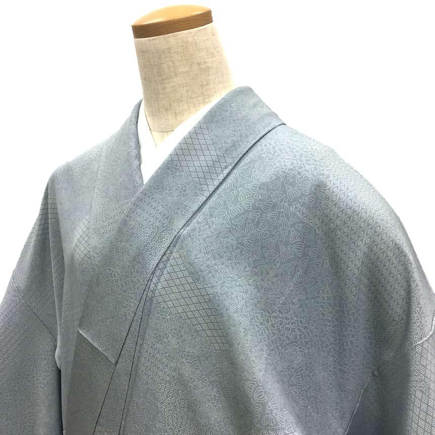 京やC069 正絹 シルク100％ 伝統工芸 江戸小紋 トールサイズ 身丈170cm以上 寄せ柄小紋 身幅広め 身幅大 裄71cm 美品 袷仕立て : c069 : ブランド&着物館アクアン京 ...