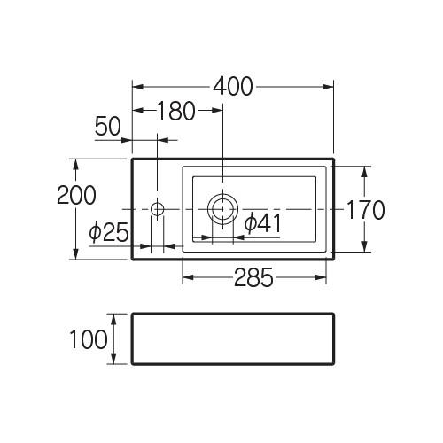 カクダイ 493-175 カクダイ 角型手洗器（Lホール） Luju（リュウジュ） : アクアshop - 通販 - Yahoo!ショッピング