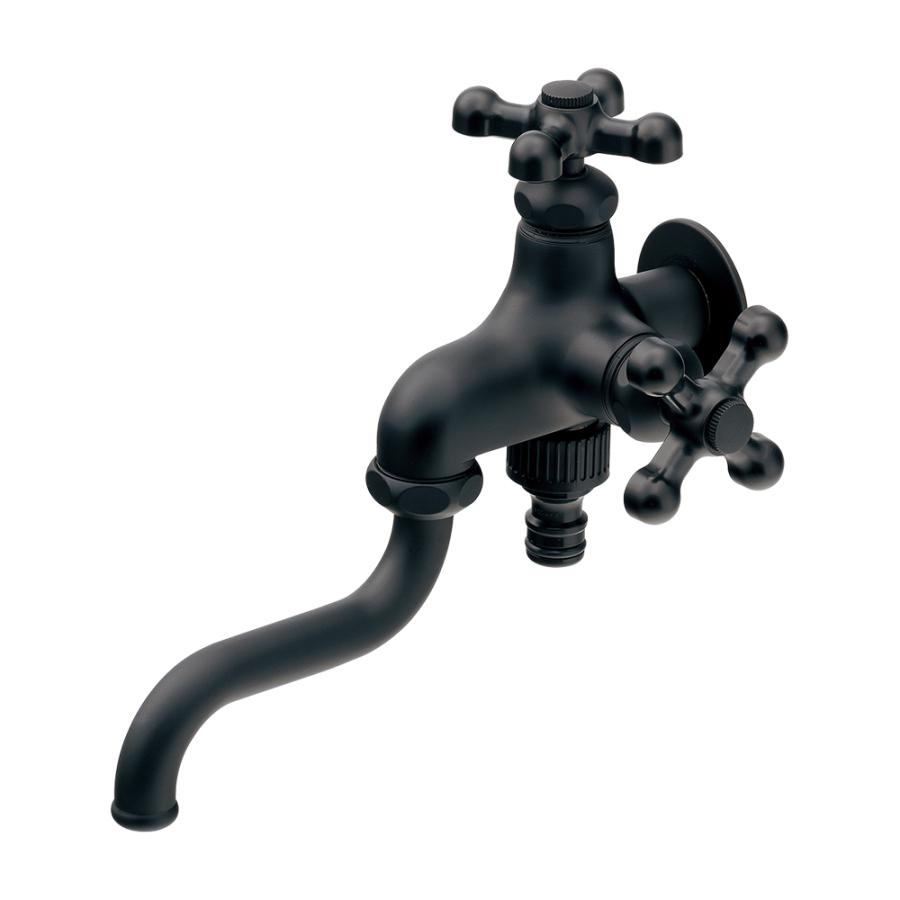 カクダイ 704-311-MD カクダイ 双口自在水栓（マットブラック） : アクアshop - 通販 - Yahoo!ショッピング