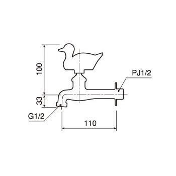 水生活製作所 DN13-WDM 水生活製作所 胴長横水栓(カモ・メッキ) : アクアshop - 通販 - Yahoo!ショッピング