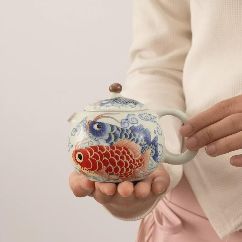 急須 煎茶道具 茶具 茶器 陶磁器 ポット 錦鯉 160ml : アラガネショップ - 通販 - Yahoo!ショッピング