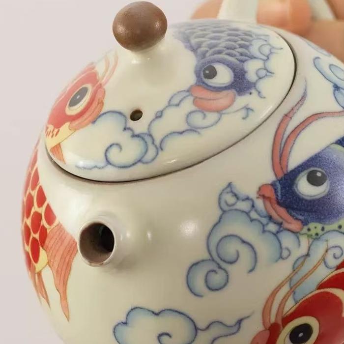 急須 煎茶道具 茶具 茶器 陶磁器 ポット 錦鯉 160ml : アラガネショップ - 通販 - Yahoo!ショッピング