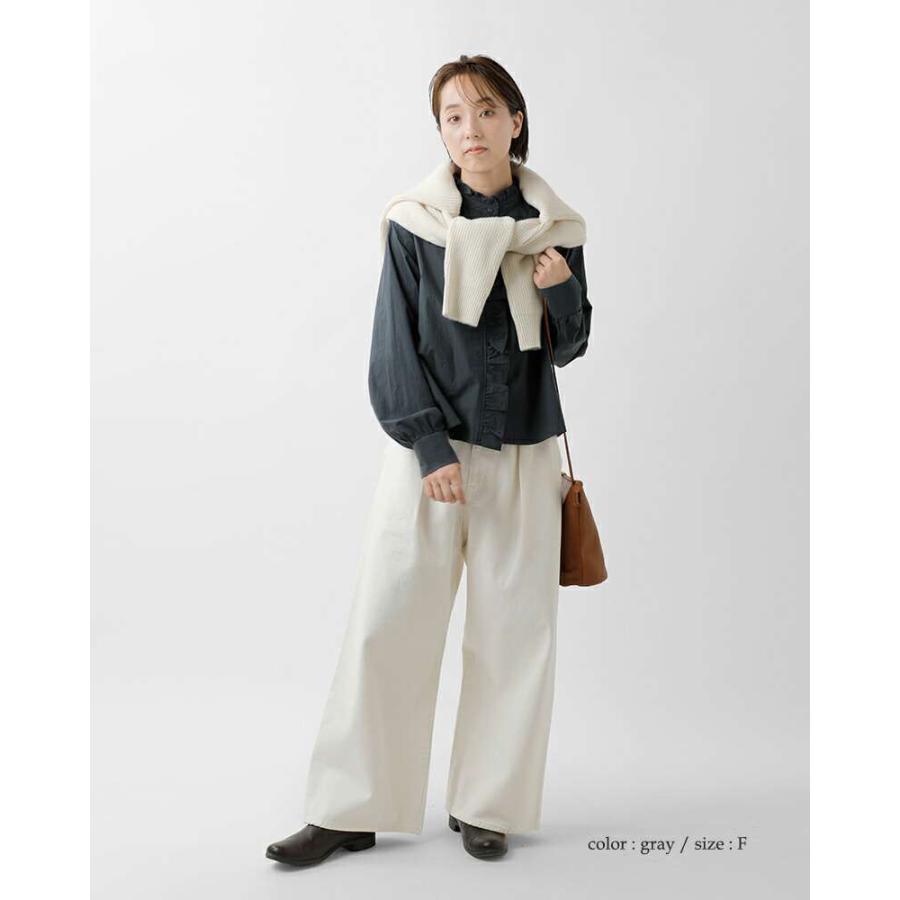 MidiUmi（ミディウミ） コットン フリル シャツ frill short shirt 1