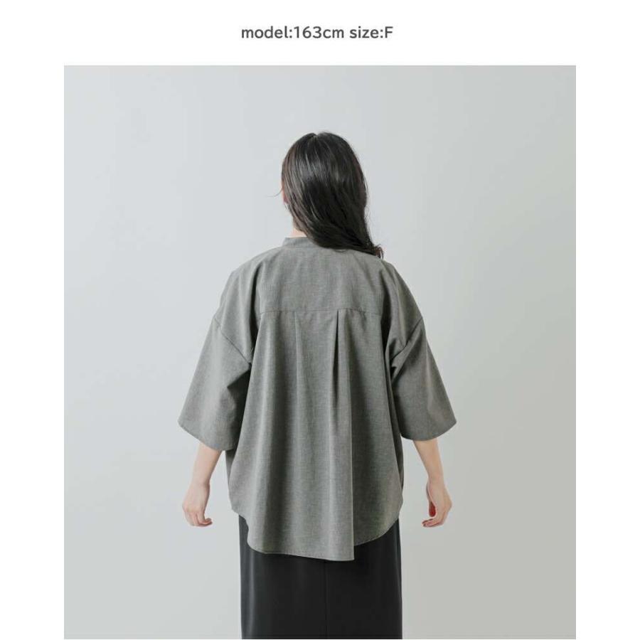 TRAVAIL MANUEL トラバイユマニュアル ハイツイスト Pストレッチ バンドカラー シャツ 3006 レディース : aranciato ヤフー店 - 通販 - Yahoo!ショッピング