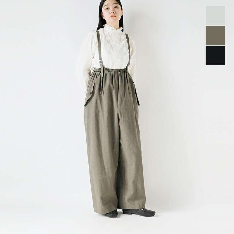 C'est Bien セビアンフェ C'EST BIEN FAIT 高密度ポプリンクロス コットン リネン サスペンダー パンツ 46377 レディース 2025ss新作 ...