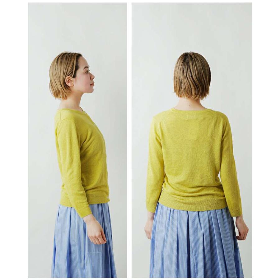 mao made マオメイド UVカット リネン クルーネック カーディガン 511109 レディース 2025ss新作 : aranciato ヤフー店 - 通販 - Yahoo!ショッピング