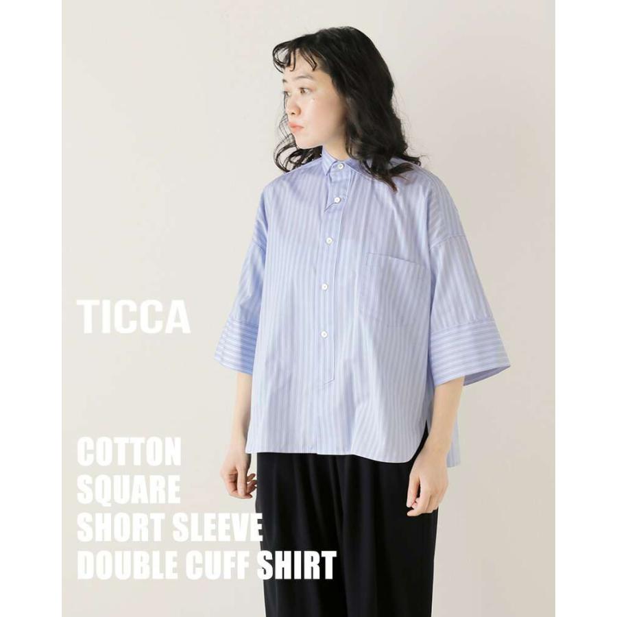 TICCA ティッカ コットン スクエア 半袖 ダブルカフス シャツ tbes-014 レディース 2025ss新作 : aranciato ヤフー店 - 通販 - Yahoo!ショッピング