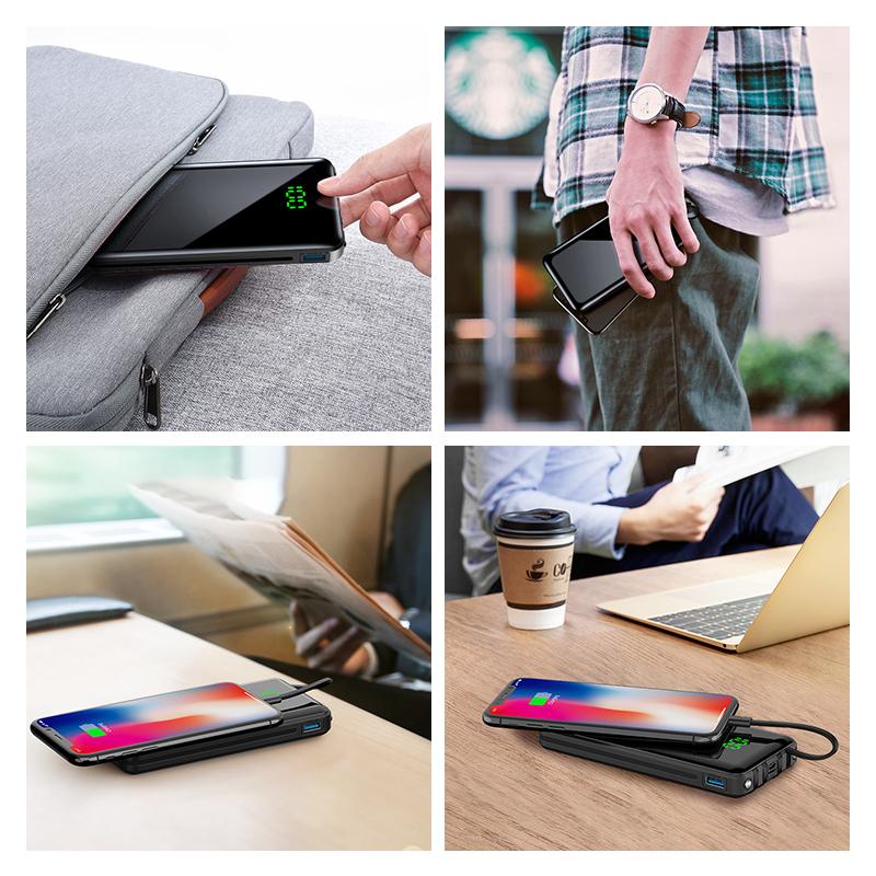 KYOKA 「クーポンで2906円」モバイルバッテリー 30000mAh 大容量 軽量 LEDライト 4台同時充電 急速充電 Max2.1A USB バッテリー 携帯充電器 防災グッズ ...