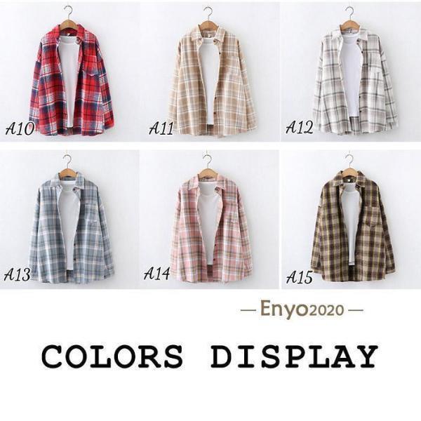 チェックシャツ レディース 長袖シャツ シャツジャケット シャツアウター シャツ トップス 春シャツ 秋シャツ ベーシック チェック柄 タータンチェック 上着 : zq-synn-1391 ...