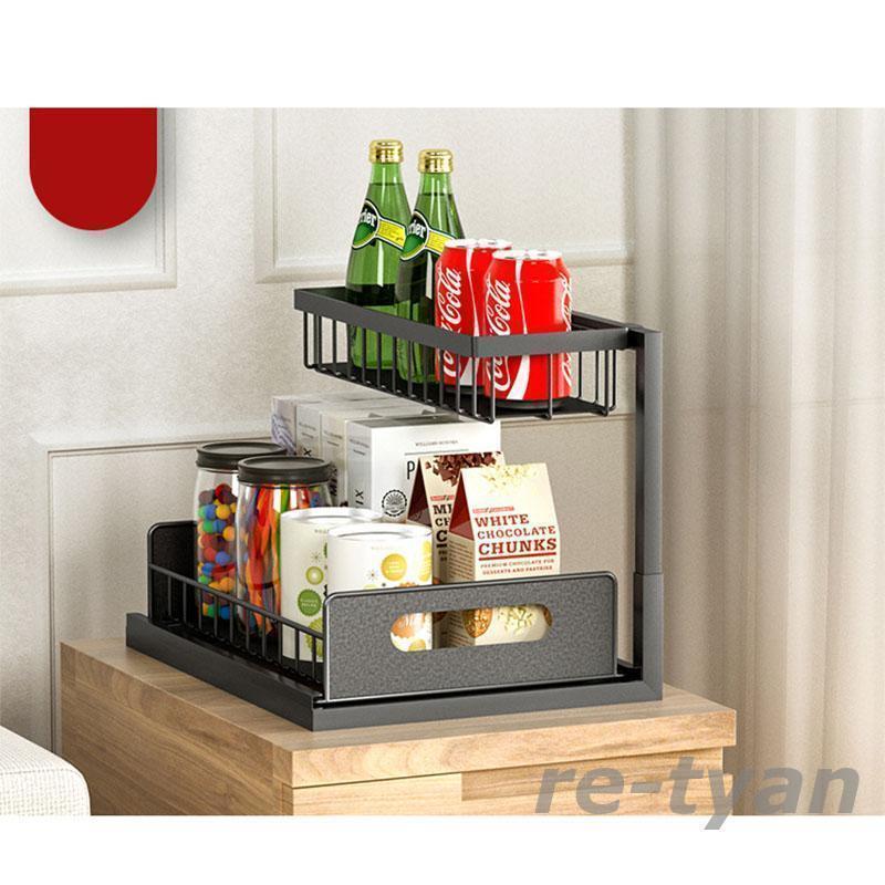 シンク下収納ラック キッチン収納棚 スライド式 引き出し 多機能 キッチン収納 洗面台下収納ラック 隙間収納 調味料 大容量 コンパクト 省スペース : zq-zhdq1-296 : Arc ...