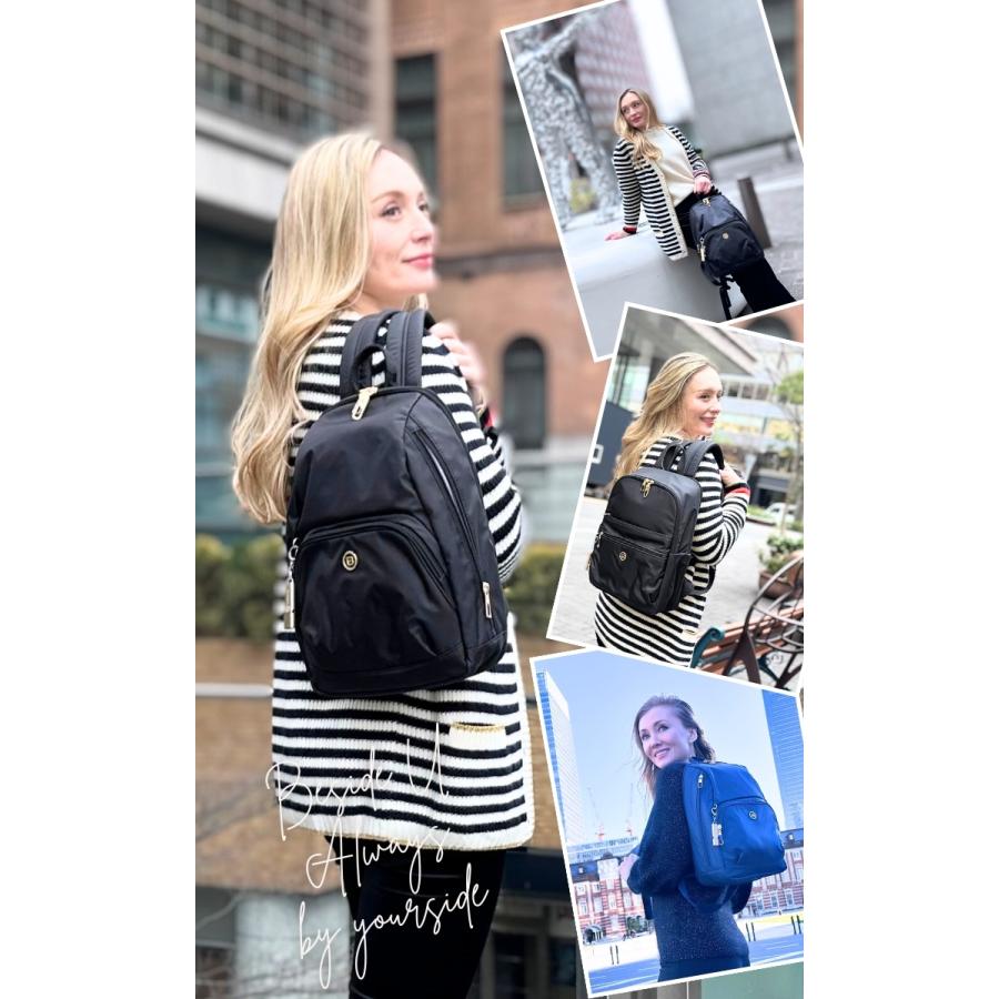 リュックサック A4収納 PC収納 レディース バック 海外旅行一泊旅行2泊3日 防犯超軽量 軽い ナイロン BNU-05R1 40代50代60代 ファッション ミセス : 2410-01 ...