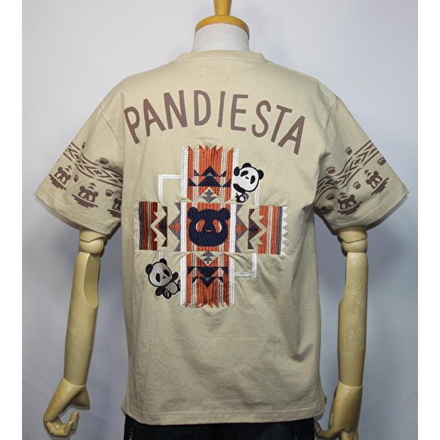 PANDIESTA JAPAN パンディエスタ ジャパン PDJ 熊猫 ネイティブ パンダ 刺繍 半袖Tシャツ 582856【ベージュ ...