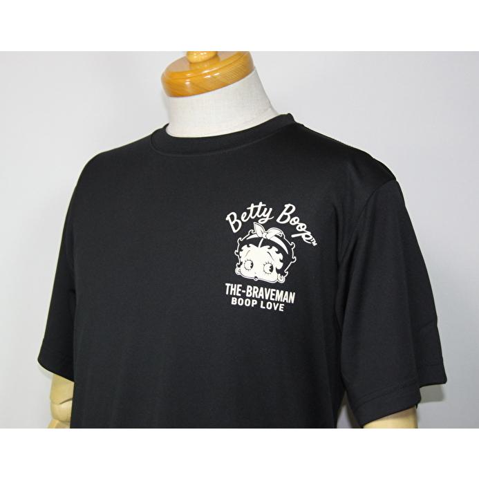 BETTY BOOP The BRAVE-MAN×BETTY コラボ フライングホイール ベティ プリント 半袖Tシャツ BBB2439【ブラック】(3124) 新品 送料無料 ...
