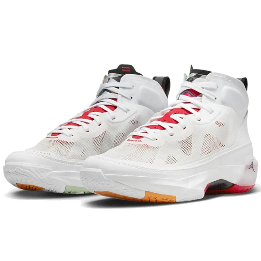 NIKE（ナイキ） エア ジョーダン 37 PF [AIR JORDAN 37 PF] ホワイト/ライトシルバー/ブラック/トゥルーレッド ...