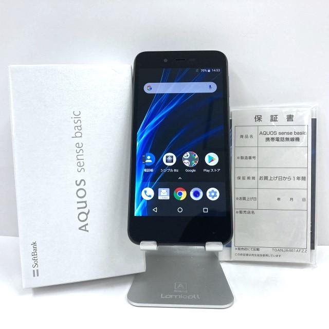 AQUOS sense basic 702SH Softbank ブラック 付属品有 本体 n06039 : アークマーケット モバイル ...
