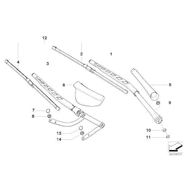 BMW BMW純正部品（ドイツ直輸入） E60 E61 フラットワイパーブレードセット(LHD/RHD) 61612455442 ...
