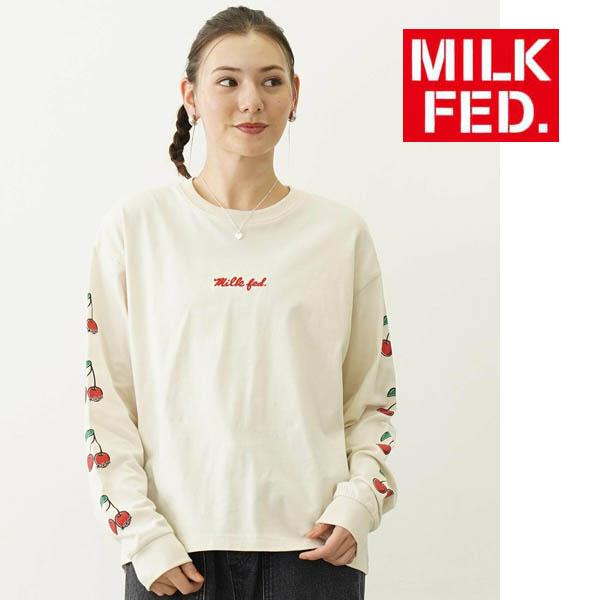 tシャツ ミルクフェド MILKFED SIDE CHERRIES WIDE LS TEE レディース トップス カットソー グレー ロンティ 長袖 : 103251011001 ...