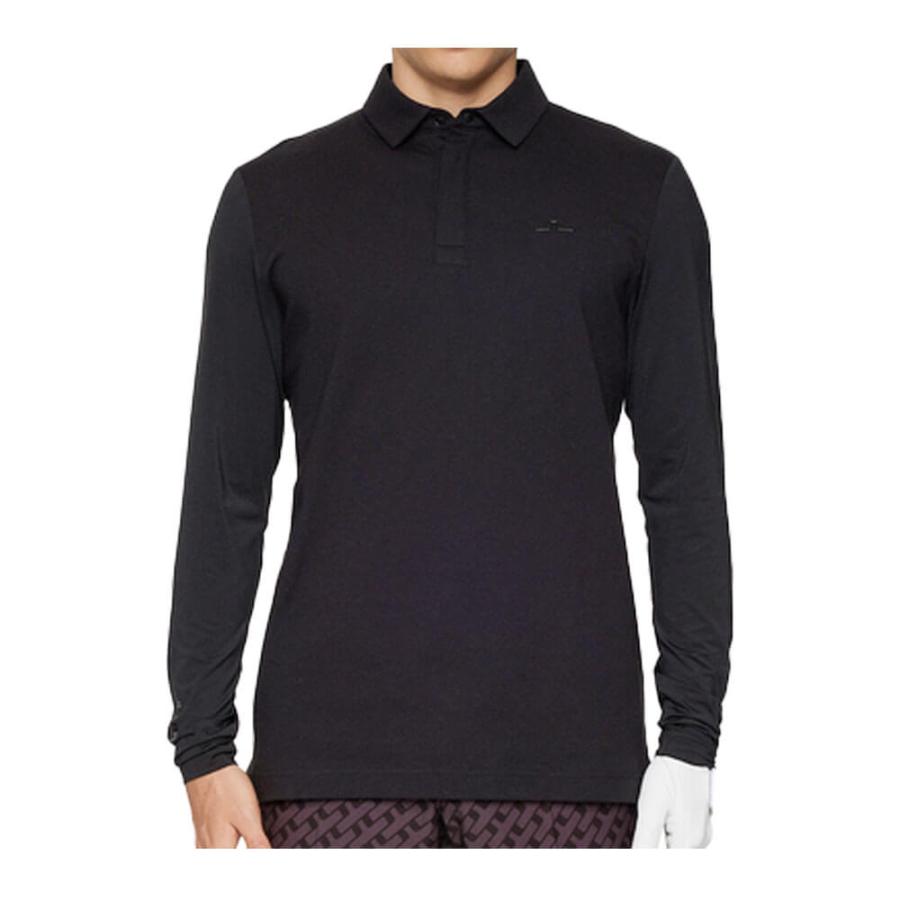 J.LINDEBERG 新作 Jリンドバーグ メンズ ハイブリッド 長袖 ポロシャツ 071-24913 019 ブラック ゴルフウエア ...