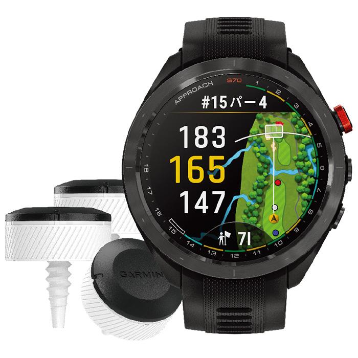GARMIN 数量限定 Garmin ガーミン Approach アプローチ S70 47mm エス70 47ミリ Black CT10 3センサーパック バンドル 010-02746-23 ...