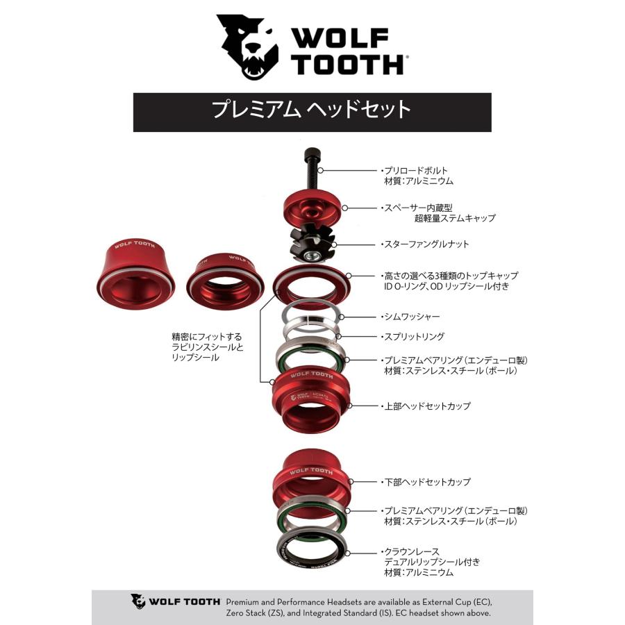 Wolf Tooth ウルフトゥース EC34/28.6 Premium Upper Headset 16mm Stack Ultraviolet Purple ヘッドセット ヘッド パーツ ...