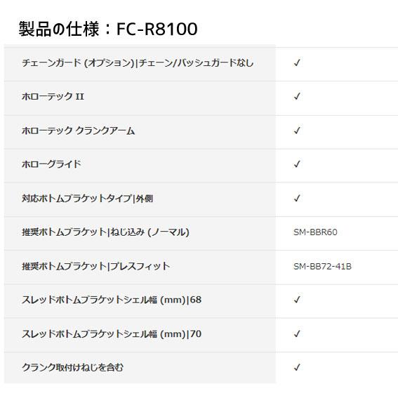 シマノ SHIMANO アルテグラ FC-R8100 175mm 52×36T クランク シマノ SHIMANO アルテグラ FC-R8100 175mm 52×36T クランク