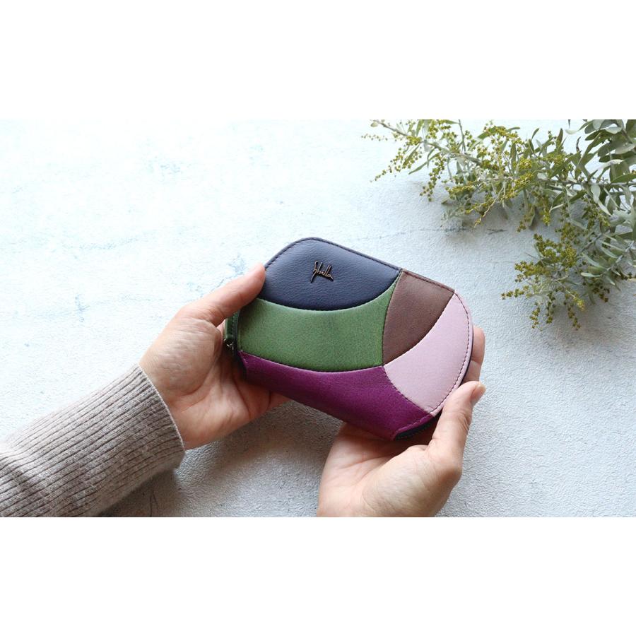 Sybilla 二つ折り財布 ラウンドファスナー ボックス型小銭入れ Sybilla 二つ折り財布 ラウンドファスナー ボックス型小銭入れ