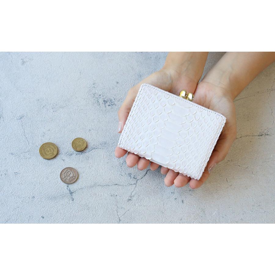 VIADOAN（ヴィアドアン） 二つ折り財布 がま口小銭入れ ドアン Bran python ブランパイソン 蛇革 ダイヤモンドパイソン 日本製 レディース 461 : かばんと財布の店 ...