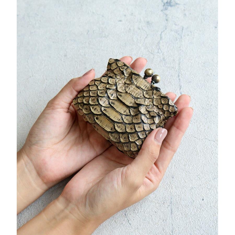 VIA DOAN ヴィアドアン Antique python アンティークパイソン がま口小銭入れ ヘビ革 ダイヤモンドパイソン 日本製 480 : かばんと財布の店アリスタ - 通販 ...