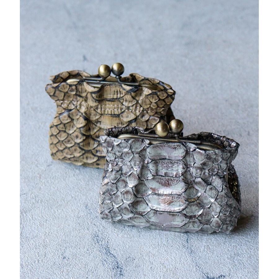 VIA DOAN ヴィアドアン Antique python アンティークパイソン がま口小銭入れ ヘビ革 ダイヤモンドパイソン 日本製 480 : かばんと財布の店アリスタ - 通販 ...