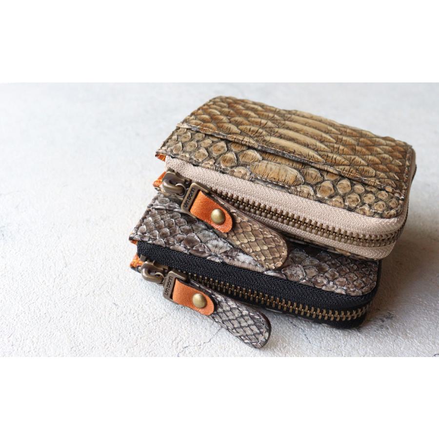 VIA DOAN ドアン Antique python アンティークパイソン L字ファスナー 二つ折り財布 ボックス型小銭入れ 蛇革 ダイヤモンドパイソン 日本製 497 : かばんと財布の店 ...