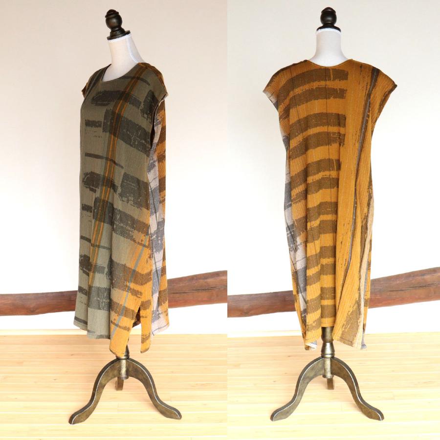 tamaki niime ワンピース 播州織 Aライン ウール WOOL fuwa-T tamaki niime ワンピース 播州織 Aライン ウール WOOL fuwa-T
