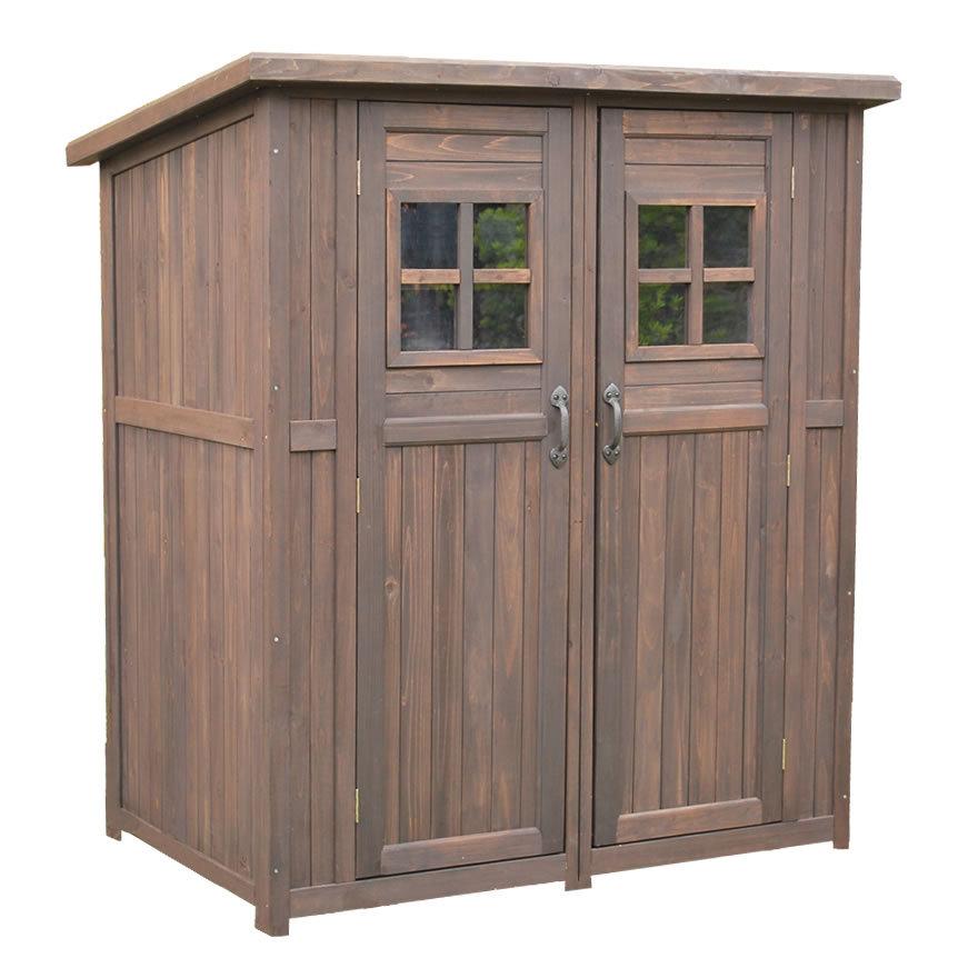 木製 屋外収納庫 カントリー 物置 大 DNS-0177 ライトブラウン ダークブラウン : ラウムリンド - 通販 - Yahoo!ショッピング