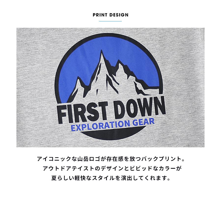 FIRST DOWN EXPLORATION GEAR 接触冷感 Tシャツ メンズ 半袖 キシリトールプリント ファーストダウンEX アウトドア 送料無料 通販M《M1.5》 : アローナ ...