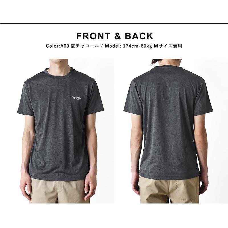 FIRST DOWN EXPLORATION GEAR Tシャツ メンズ 半袖 接触冷感 縦横ストレッチ ドライ 吸汗速乾 FIRSTDOWN the basic 送料無料 通販Y ...